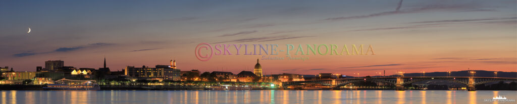 Panorama Mainz - Skyline zum Sonnenuntergang (p_00700)
