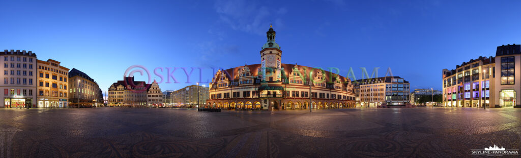 Panorama von Leipzig - Marktplatz am Abend (p_00703)